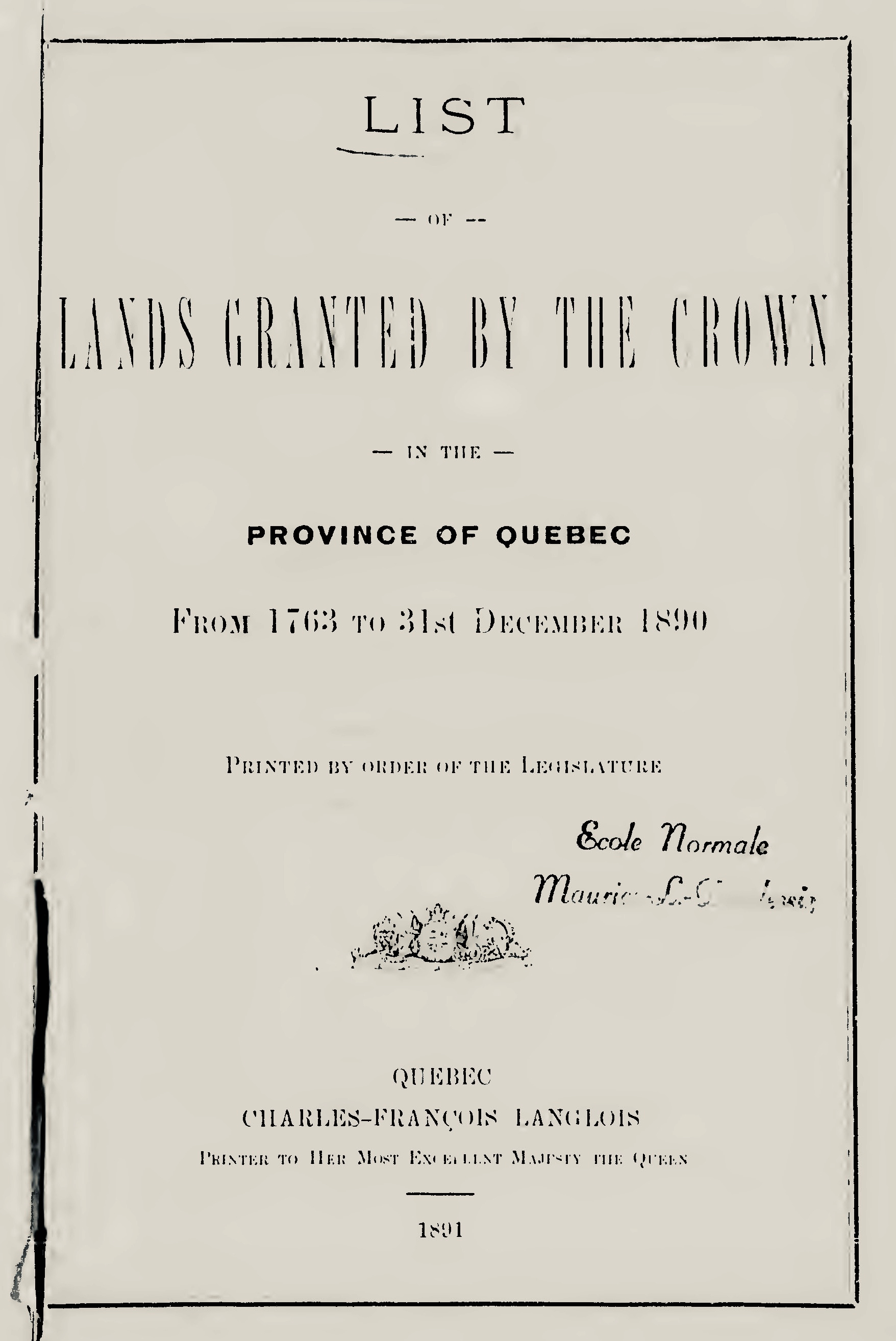 Searching the Lower Canada Land Petitions… | Clark House Historian