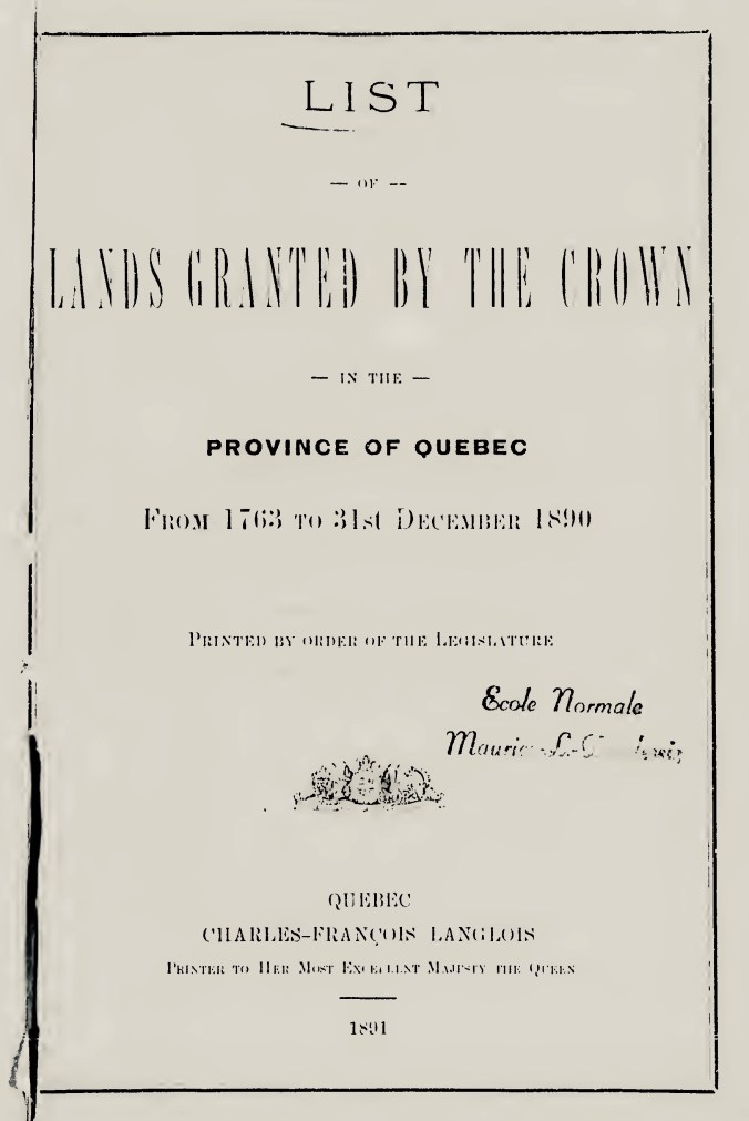 Searching the Lower Canada Land Petitions… | Clark House Historian